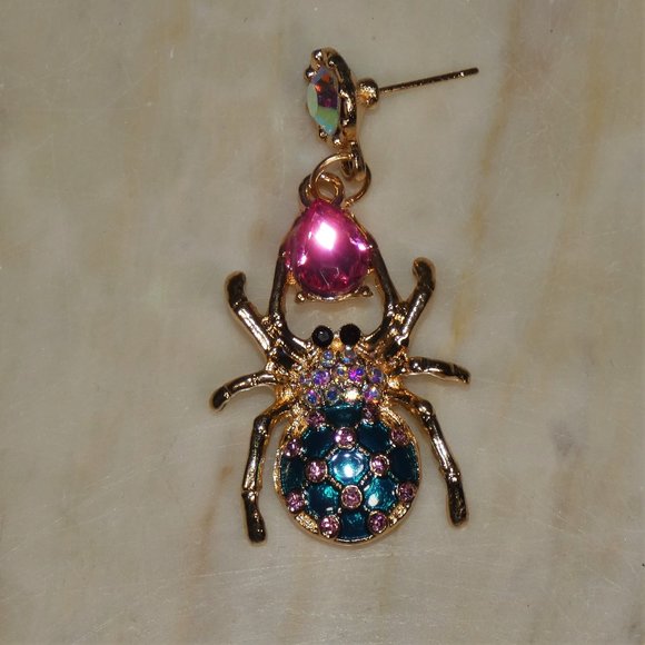 Jewelry | Fun Sparkling Spider Colorful Faceted Rhinestone Spider ...